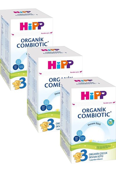 Hipp 3 Organik Combiotic Devam Sütü 800 gr 3'lü Hipp 3 Organik Combiotic Devam Sütü 800 gr 3'lü