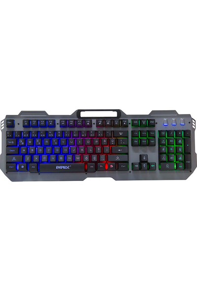 Everest KB-197 Titanio USB Aydınlatmalı Q Metal Yüzey Oyuncu Klavyesi Everest KB-197 Titanio USB Aydınlatmalı Q Metal Yüzey Oyuncu Klavyesi
