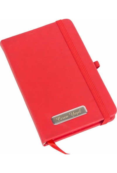 Hediye Rengi İsme Özel Kırmızı Cep Defteri