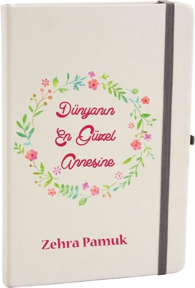 Hediye Rengi Kişiye Özel Renkli Baskılı Beyaz Defter - Dünyanın En Güzel Annesine