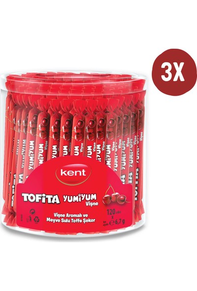 Kent Tofita Yumiyum Vişne 120'li 3 Paket