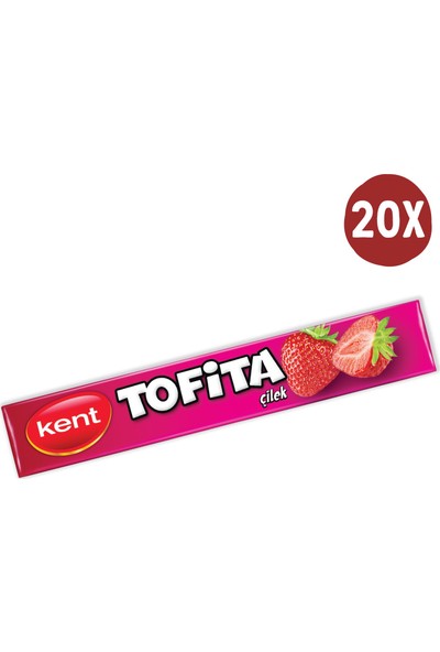 Kent Tofita Stick Şeker Çilek 20'li 47 gr Kent Tofita Stick Şeker Çilek 20'li 47 gr