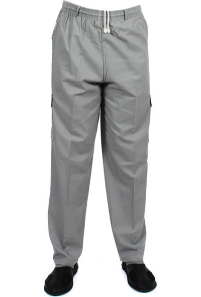 Hac Umre Kıyafet Gabardin Kumaş Kargo Cep Şalvar Gri