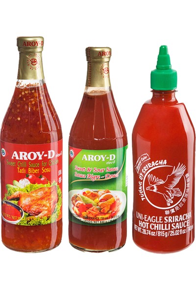 Koza Gıda Sos Paketi Tatlı Biber Sosu-Tatlı Ekşi Sos-Sriracha Acı Biber Sosu Koza Gıda Sos Paketi Tatlı Biber Sosu-Tatlı Ekşi Sos-Sriracha Acı Biber Sosu