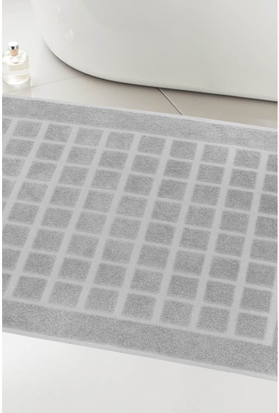 Daylife Açık Gri Kare Desenli Paspas