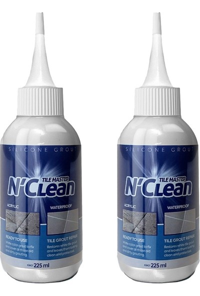 N'Clean Tile Master Silikonlu Derz Dolgusu 225 ml Gri 2'li N'Clean Tile Master Silikonlu Derz Dolgusu 225 ml Gri 2'li