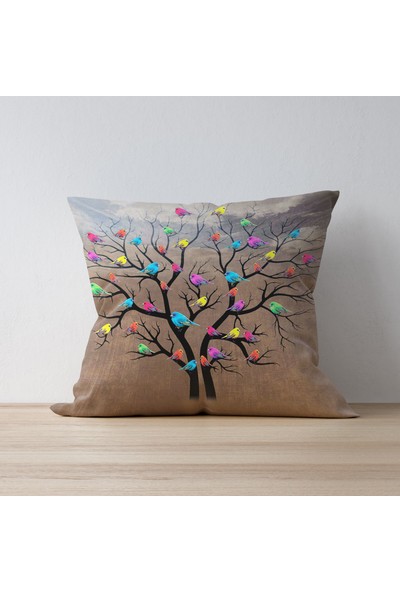 ALA Rengarenk Kuşlu Kırlent Kılıfı 42 x 42 cm ALA Rengarenk Kuşlu Kırlent Kılıfı 42 x 42 cm