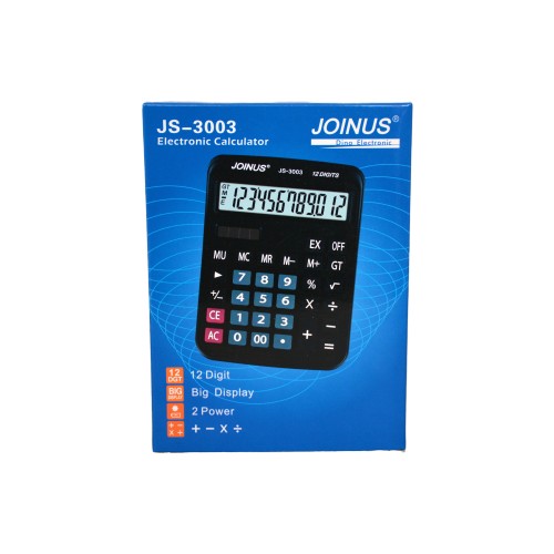 Homix Joinus JS-3003 Hesap Makinası 12 Hane Siyah Fiyatı
