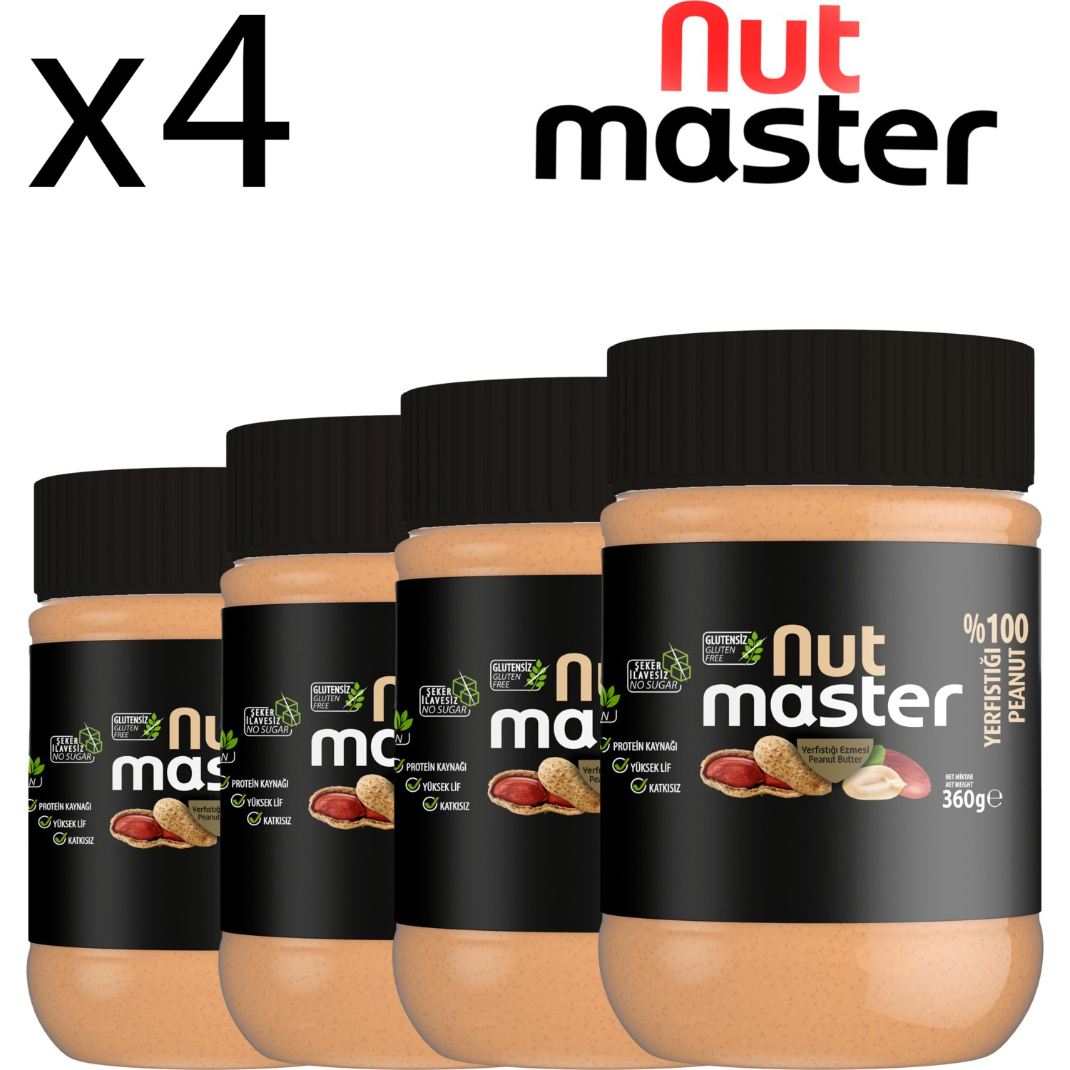 Nut Master % 100 Yer Fıstığı Ezmesi (360 gr x 4) Fiyatı