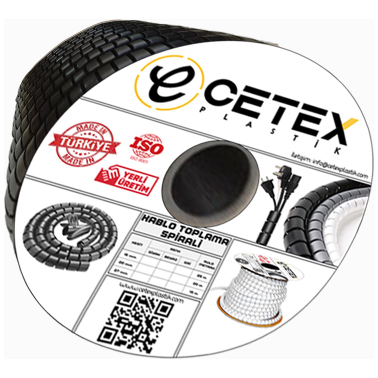 Cetex Ø30 Kablo Koruyucu ve Düzenleyici SPIRAL(15MT)(SİYAH) Fiyatı