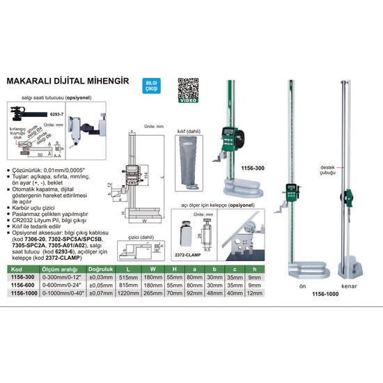 Insize 1156-300 Makaralı Dijital Mihengir Fiyatı