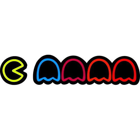 BS. Elektronik Pacman Sticker - Pac-Man Renkli Stıcker - Fiyatı