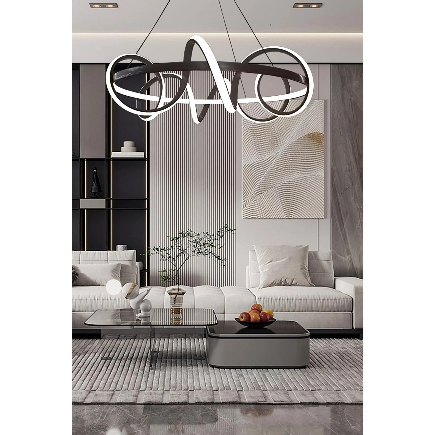 Ledmi Spiral Halka Ledli Avize, Salon Avizesi, 3 Renk Fiyatı