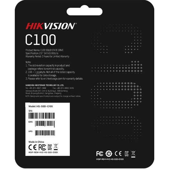 Hikvision Hs-SSD-C100-240G 240GB SATA3 SSD Fiyatı