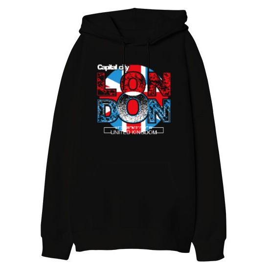 Tisho Londra - London - Siyah Oversize Unisex Kapüşonlu Fiyatı