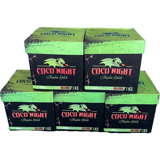 Coco Night 5kg Hindistan Cevizi Küp Nargile Kömürü 26MM Fiyatı