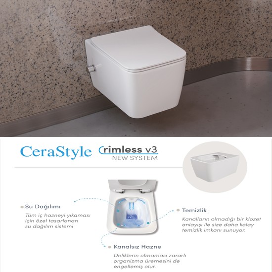 Cerastyle Hera Rimless Asma Klozet + Yavaş Kapanan Kapak Fiyatı