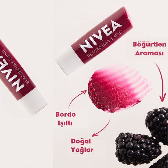 NİVEA LIP BALM RUJ & BÖĞÜRTLEN AROMALI DUDAK KORUYUCU 4,8GR Fiyatı