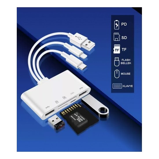 Daytona NK-1032 Pro Type-C Lightning Usb-A To 2x Usb3.0 Sd Fiyatı