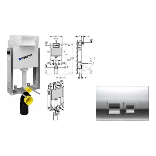 Geberit 110.100.00.1 Gömme Rezervuar Delta Kombıfıx UP100 12 cm + 115 ...