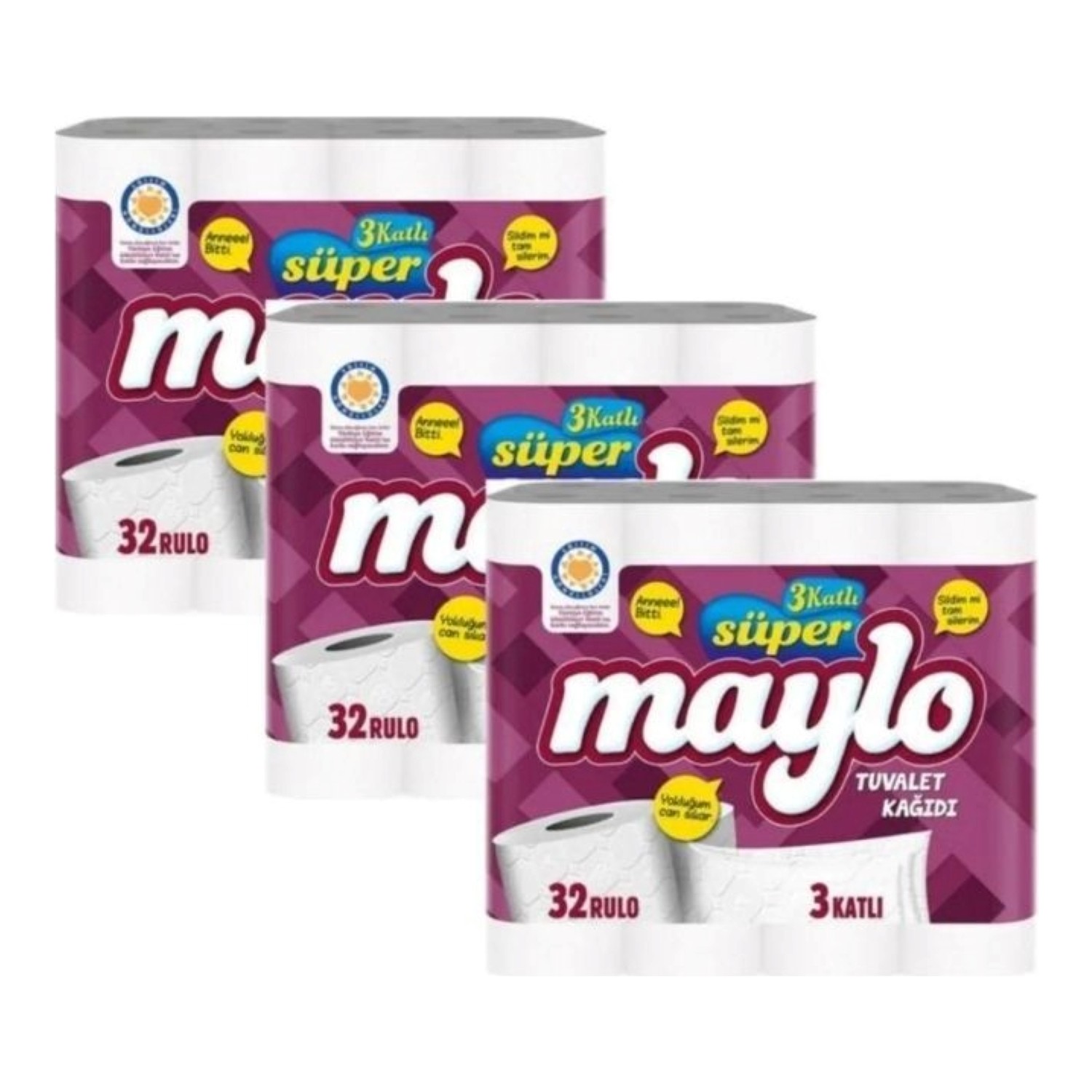 Maylo Süper 3 Katlı Tuvalet Kağıdı 32'li x 3 Adet ( 96 ) Fiyatı
