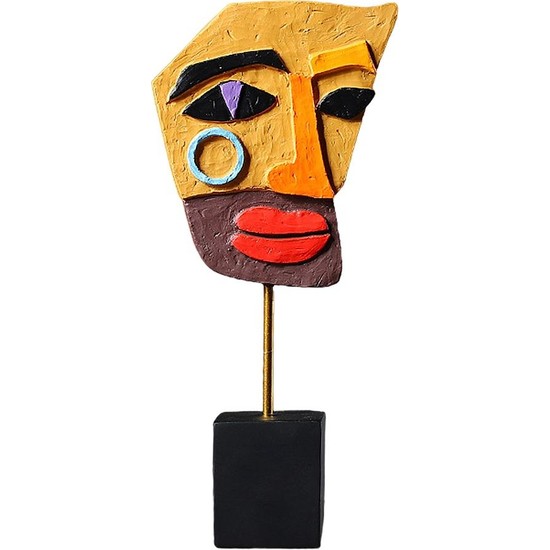 Qearl Reçine Soyut Yüz Heykel Dekoratif Süs Figürin Raf Fiyatı