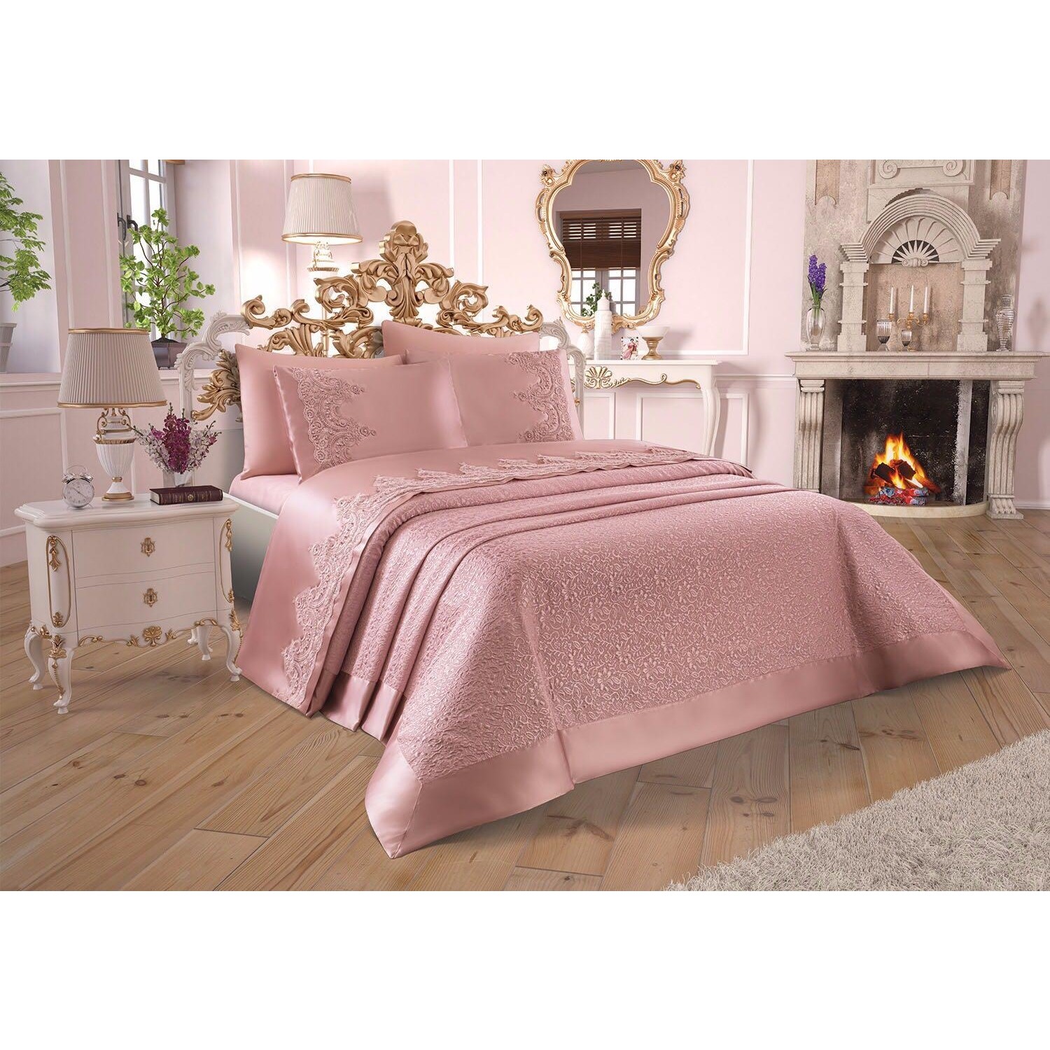 Çeyiz Diyarı Fransız Güpürlü Andre Pike Takımı Pudra Fiyatı