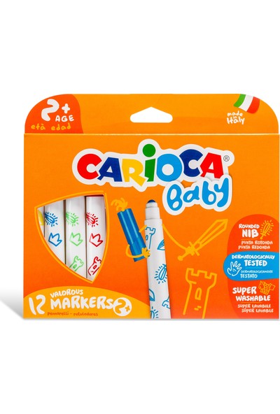 Carioca Jumbo Bebek Süper Yıkanabilir Keçeli Boya Kalemi 12'li