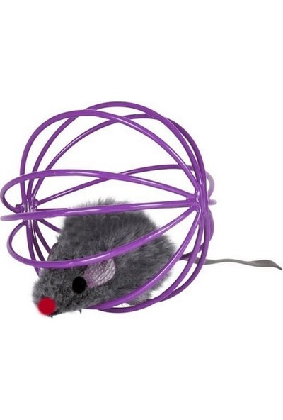 Eastland kedi oyuncağı, top içinde peluş fare 6cm