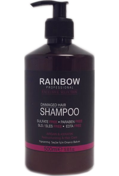 Rainbow Argan & Keratin Yıpranmış Saçlar İçin Şampuan 500 ml Rainbow Argan & Keratin Yıpranmış Saçlar İçin Şampuan 500 ml