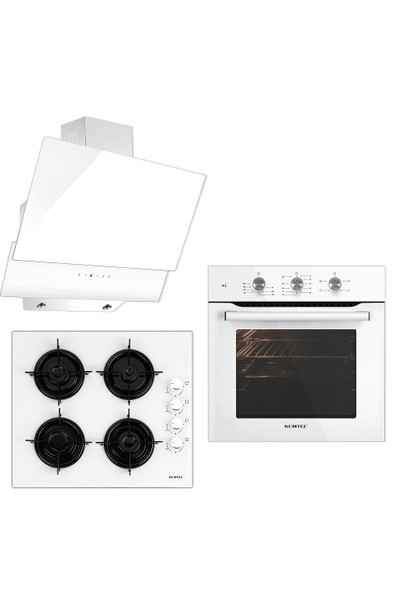 Kumtel Kristal Plus Beyaz Cam Ankastre (B66-SF2(MT) Fırın + 40 TAHDF Ocak + DA-6 835 Davlumbaz) Kumtel Kristal Plus Beyaz Cam Ankastre (B66-SF2(MT) Fırın + 40 TAHDF Ocak + DA-6 835 Davlumbaz)