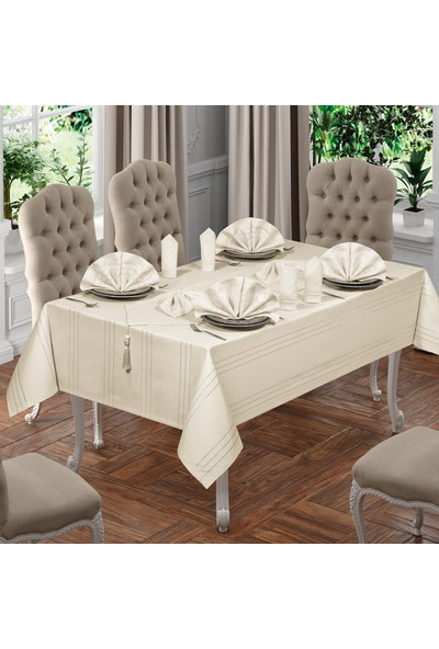 Bir Home Lüx Colber Masa Örtüsü Seti 12 Kişilik Colber
