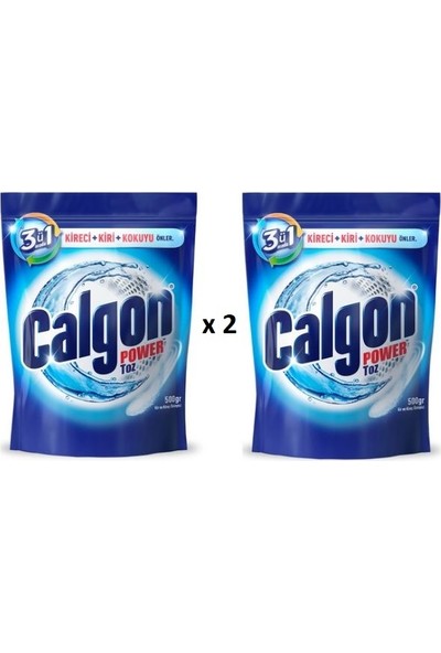 Calgon 3'ü 1 Arada Kireç, Kir ve Koku Önleyici 500 gr Toz - 2'li Calgon 3'ü 1 Arada Kireç, Kir ve Koku Önleyici 500 gr Toz - 2'li