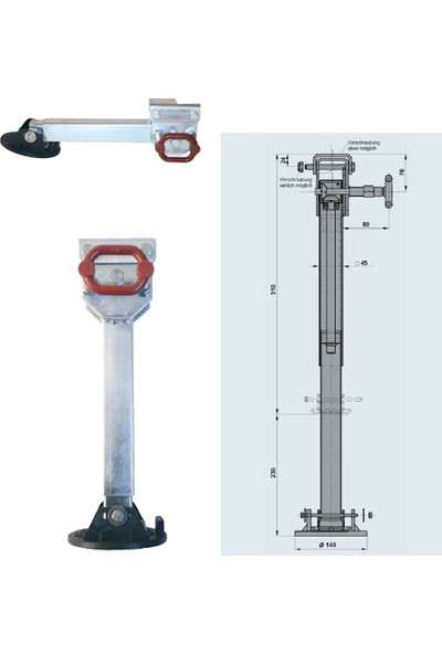 Al-Ko Pivot Uzun Destek Ayak 500 kg Al-Ko Pivot Uzun Destek Ayak 500 kg