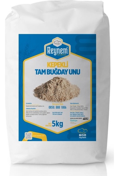 Reynem Kepekli Tam Buğday Unu 5 kg Reynem Kepekli Tam Buğday Unu 5 kg