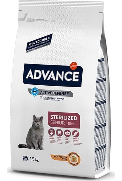 Advance Cat Sterilized +10 İleri Yaşlı Kısırlaştırılmış Kedi Maması 1,5Kg