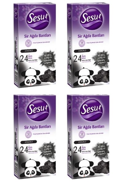 Sesu Ağda Bandı Kömürlü 24'lü 4 Adet
