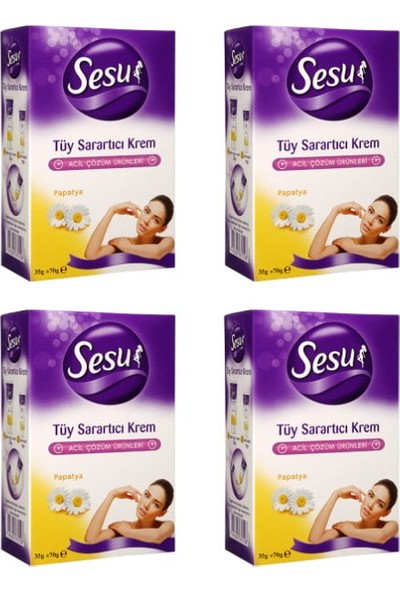 Sesu Tüy Sarartıcı Krem 70 gr - 35 gr 4 Adet
