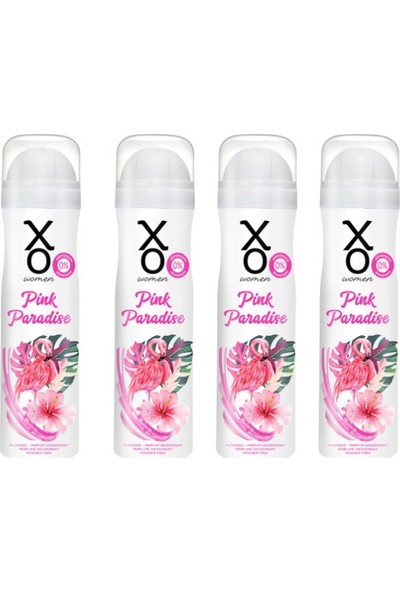 Xo Pink Paradise Women Deodorant 150 ml x 4 Adet Xo Pink Paradise Women Deodorant 150 ml x 4 Adet