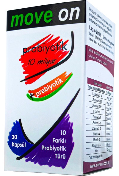 Move On Probiyotik 10 Milyar + Prebiyotik 30 Kapsül Move On Probiyotik 10 Milyar + Prebiyotik 30 Kapsül