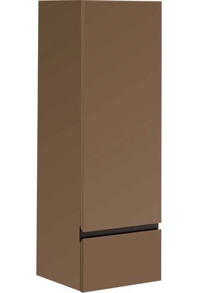 Kale Beyaz Saray Boy Dolap (Sol) 40cm - Parlak Kahve