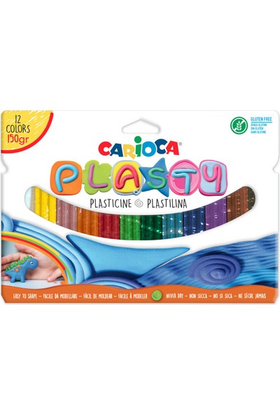 Carioca Plasty Renkli Kurumayan Oyun Hamuru 150 Gr. 12'li Carioca Plasty Renkli Kurumayan Oyun Hamuru 150 Gr. 12'li