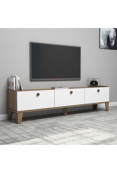 Bimossa E3620 Sümer Ceviz/beyaz Tv Ünitesi Modern Görünüm Bimossa E3620 Sümer Ceviz/beyaz Tv Ünitesi Modern Görünüm