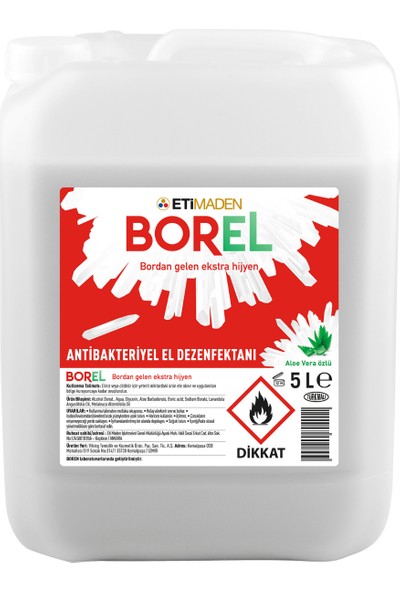 Eti Maden Borel Alkol Bazlı Antibakteriyel El Dezenfektanı 5 lt