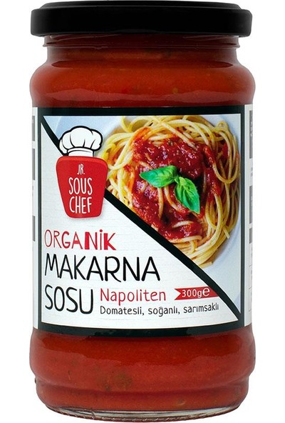 Jr Sous Chef Organik Makarna Sosu Napoliten 300g Cam Kavanoz