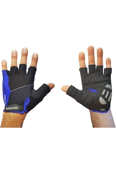 Sedona Kısa Parmak Eldiven SD-0510 Siyah-Mavi