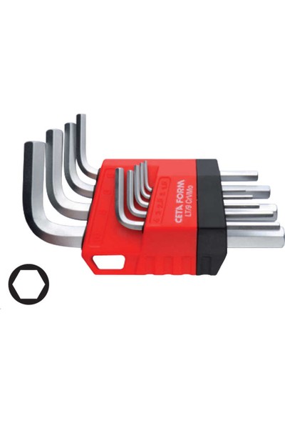Ceta Form Lt/9 9 Parça L Allen Anahtar Takımı Kısa-Nikel Kaplı Ceta Form Lt/9 9 Parça L Allen Anahtar Takımı Kısa-Nikel Kaplı