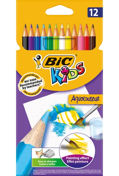 Bic Kids Aquacouleur Kuru Sulu Boya 12 Renk