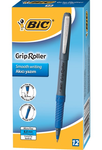 Bic Roller Glide Grip 0.5 Mavi Roller Kalem 12'Li Kutu Bic Roller Glide Grip 0.5 Mavi Roller Kalem 12'Li Kutu