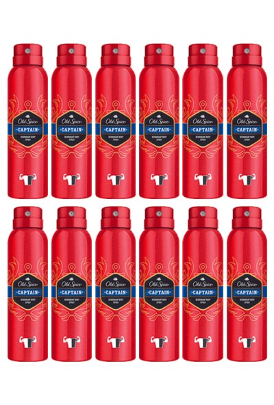 Old Spice Sprey Deodorant 150 ml Captain 12 Adet Old Spice Sprey Deodorant 150 ml Captain 12 Adet